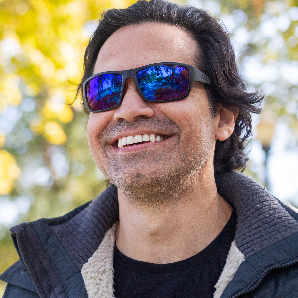 Large Rectangular Modoc Color Blind Sunglasses