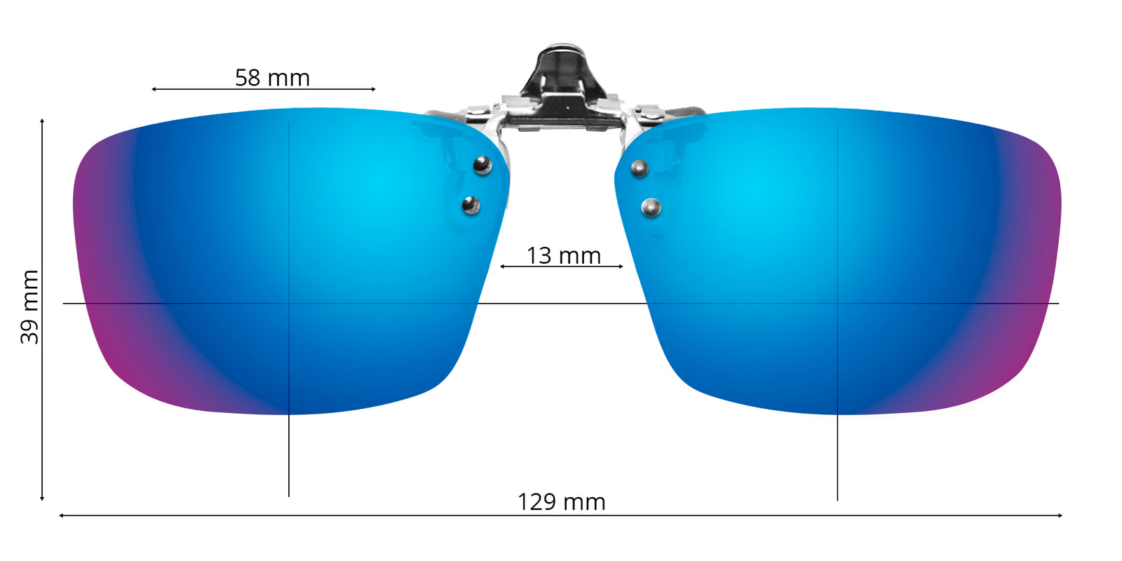 Medium Clip On Rectangle Frame Eyeglasses - Outdoor Protan