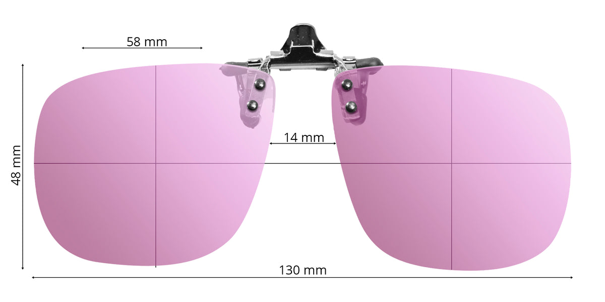 Large Square Flip On Clip Up Sunglasses - Indoor Universal